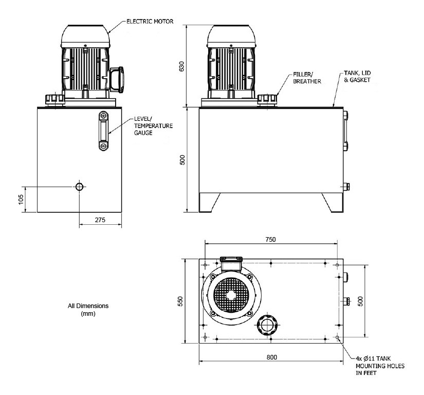 Hydraulic HPU HE72-150 150 LTR TANK-183 BAR-65LPM